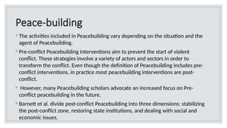peace building ppt by syed muhammad sibte hassan32357 | PPTX