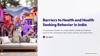 barriers to good health and health seeking behaviour | PDF