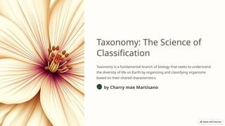 taxonomy is a fundamental branch of biology that seeks.pptx