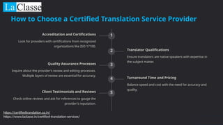Certified translation service By La Classe | PPT