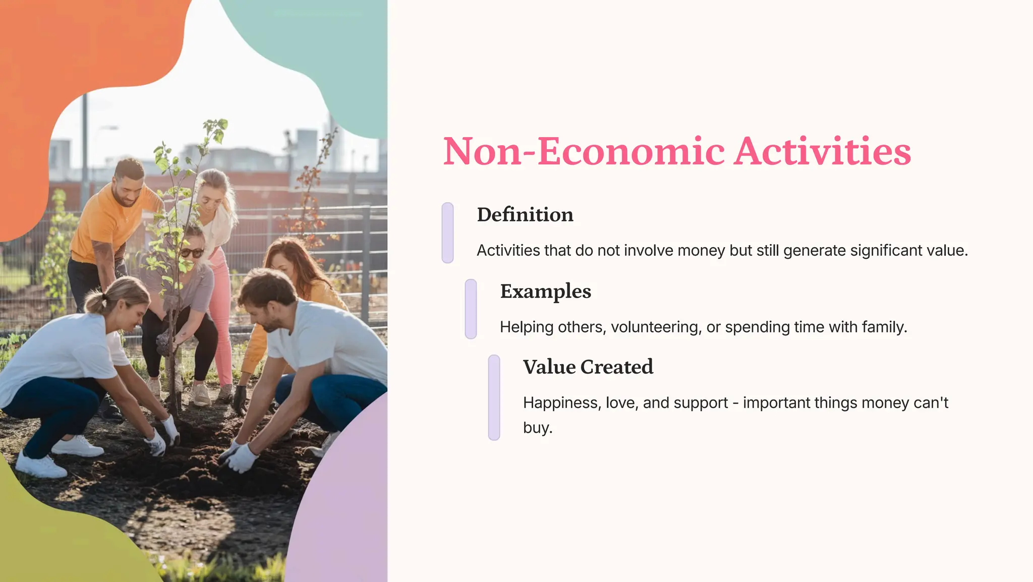 The Value of Work: Economic & Non-Economic Activities/6th class new ...