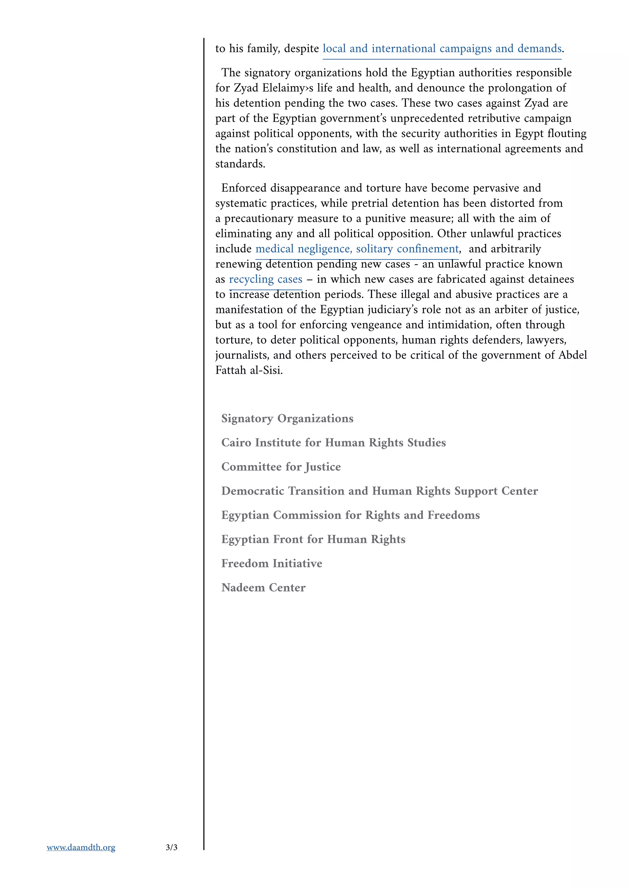 Egypt: Prison sentence against human rights | PDF