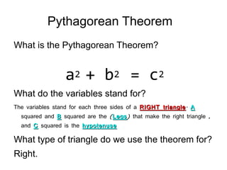 Pythagorean Theorem Distance Formula