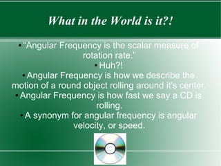 Physics Concept no. 2 - Angular Frequency | ODP