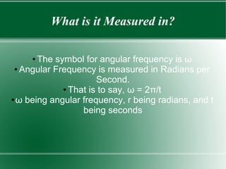 Physics Concept no. 2 - Angular Frequency | PPT