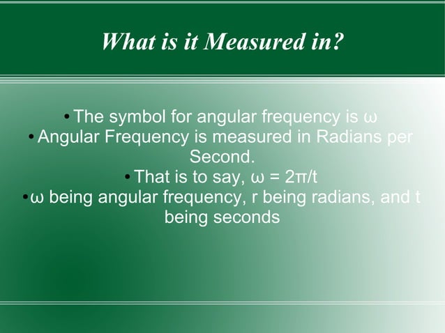 Physics Concept no. 2 - Angular Frequency | ODP