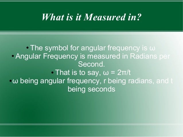 Physics Concept no. 2 - Angular Frequency