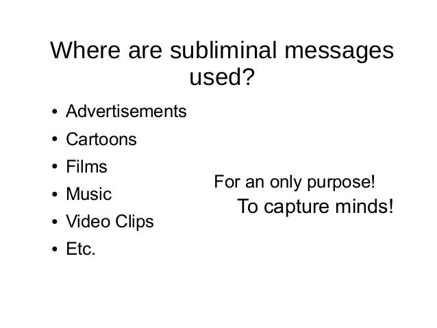 Examples of subliminal processing - vendortere