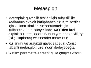 Bilgi Sistemleri Güvenliği Metasploit | PPT