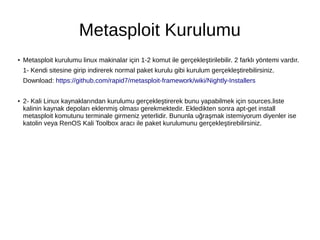 Bilgi Sistemleri Güvenliği Metasploit | PPT
