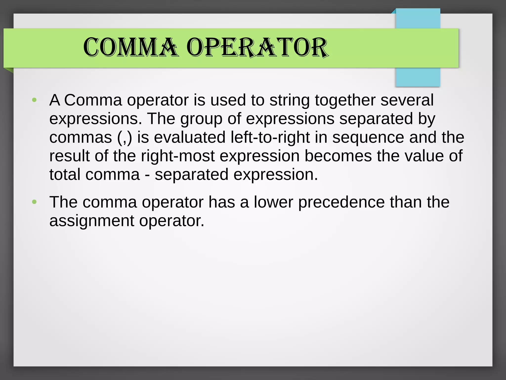 operators in c++ | ODP