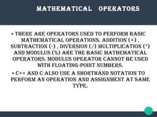 operators in c++ | ODP