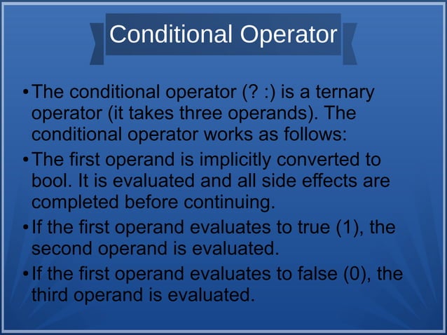 operators in c++ | PPT