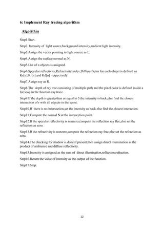 Computer Graphics Report | PDF