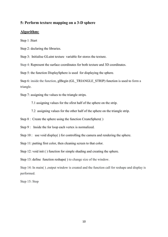 Computer Graphics Report | PDF | Free Download