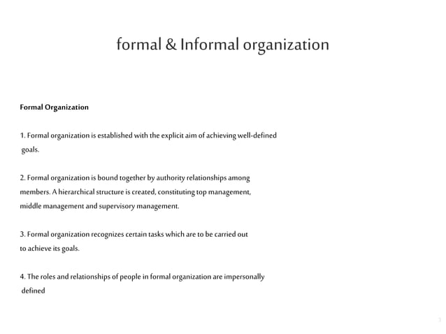 informal and formal organization | PPT