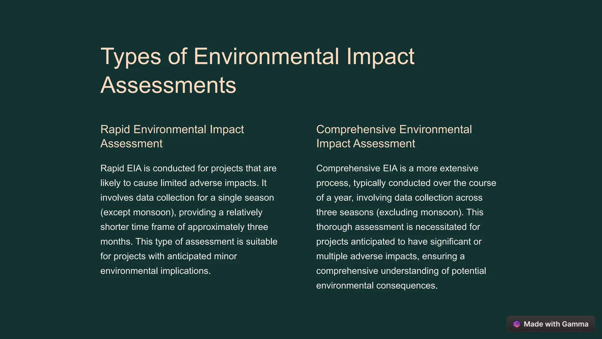Report on Environment impact assessment. | PPTX