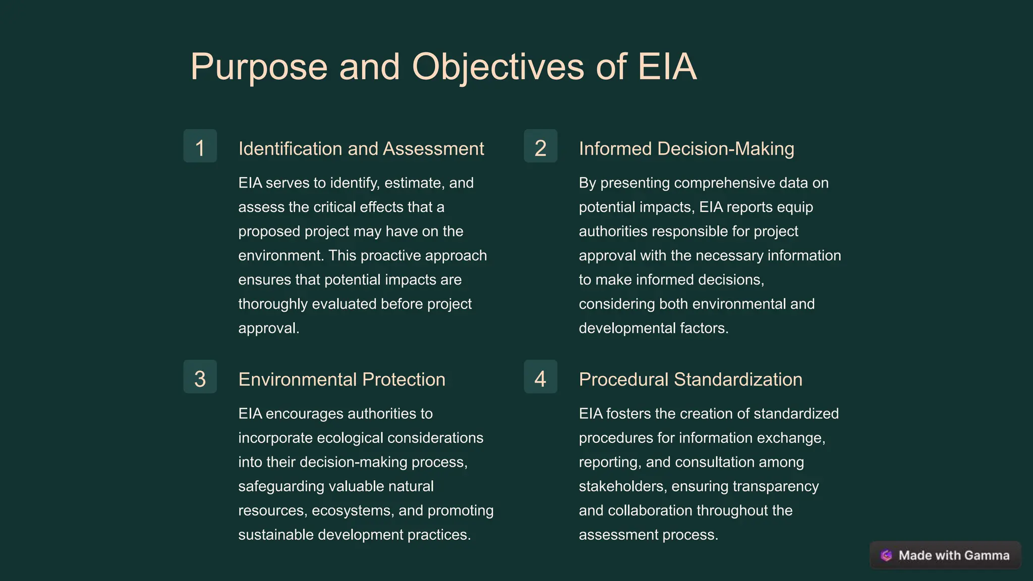 Report on Environment impact assessment. | PPTX