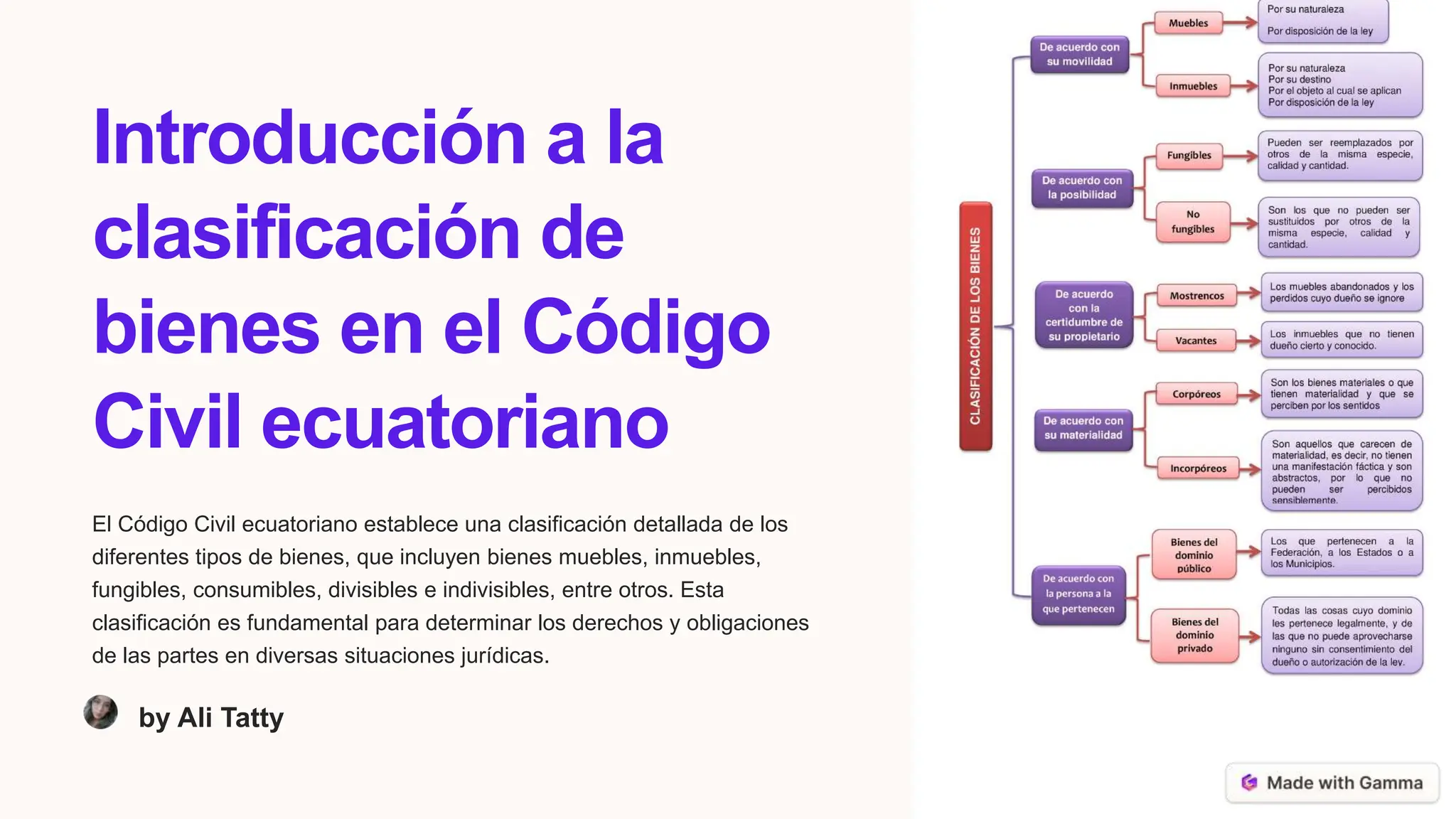 Introducción a la clasificación de bienes en el Código Civil ...