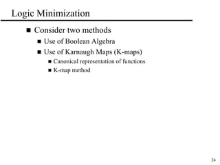 Basic Boolean Algebra and DeMorgan's Laws | PDF