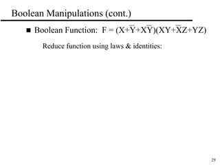 Basic Boolean Algebra and DeMorgan's Laws | PDF