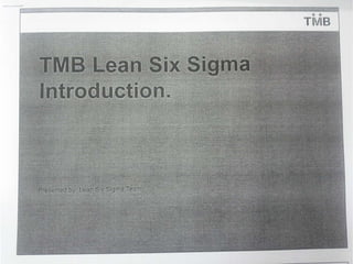 TMB Lean Six Sigma Introduction | ODP