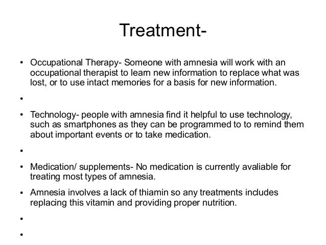 Amnesia Treatment