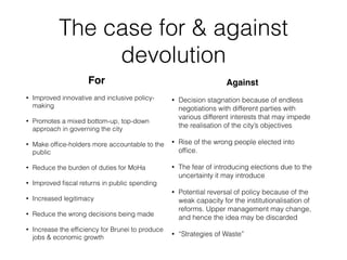 The Devolution of Powers of BSB: “Would the introduction of the Mayoral ...