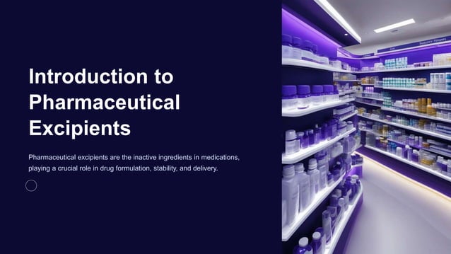 Pharmaceutical Excipients drugs and pharmaceutical | PPT
