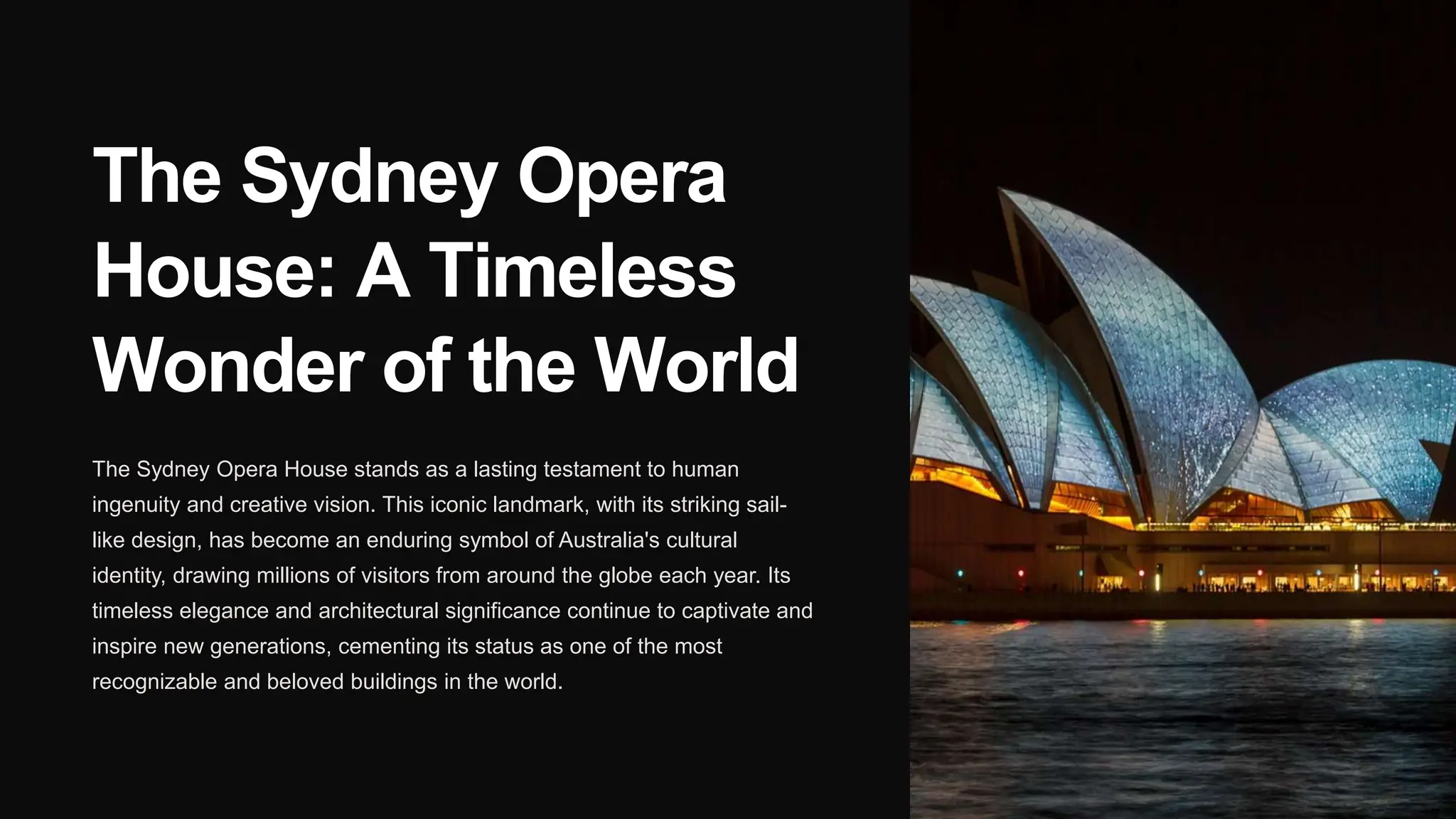 SYDNEY PRESENTATION, histoire, architecture | PPTX