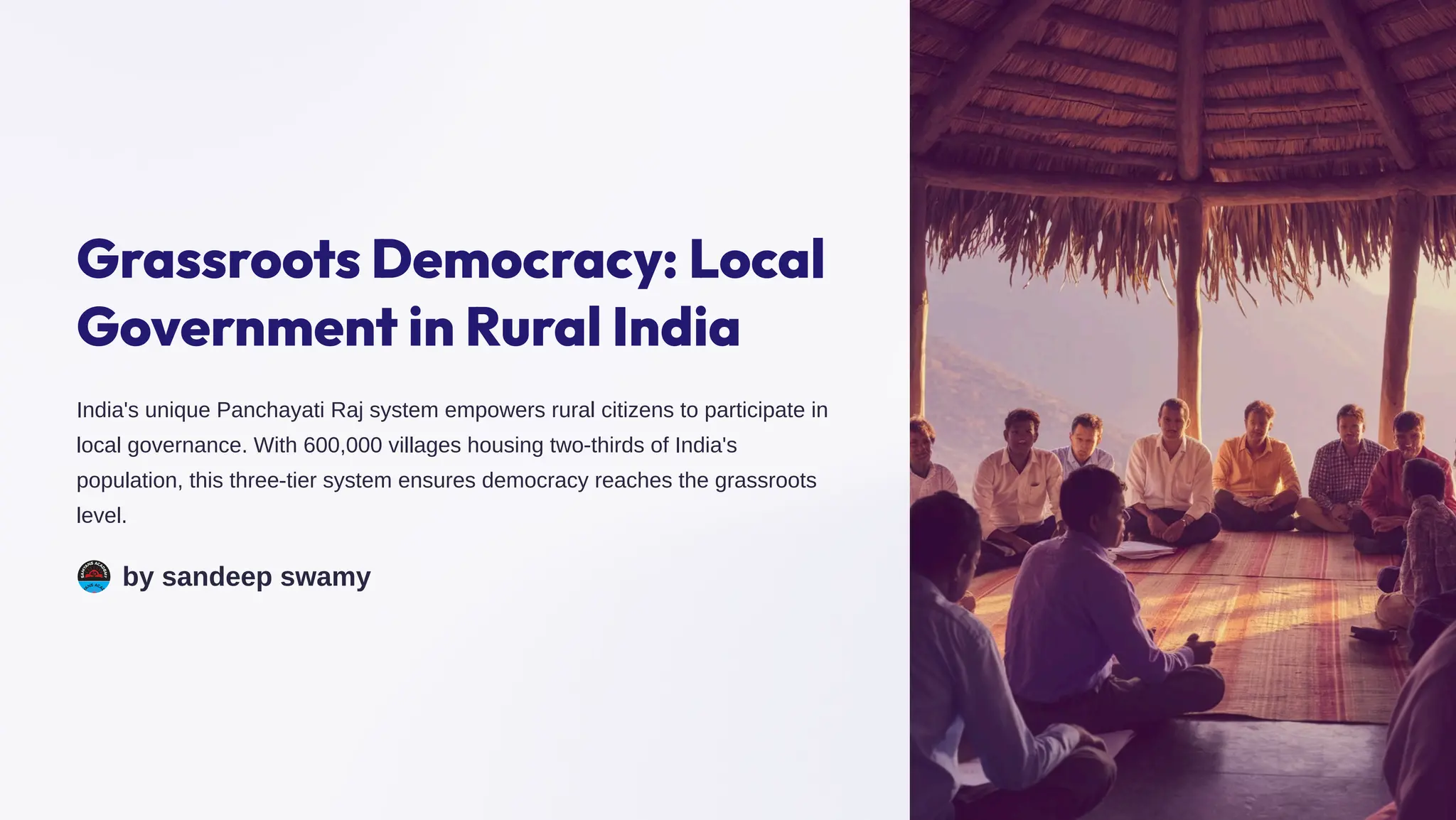 Grassroots Democracy: Local Government in Rural areas/samyans academy ...