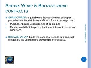 Electronic Transactions Law - Lecture 3: contracts | PPTX