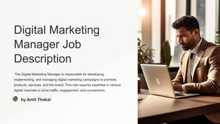 Digital Marketing Manager Job Description | PPT