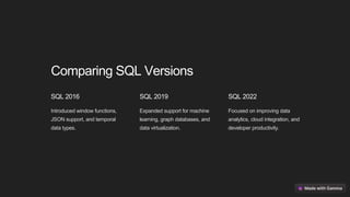 Compare SQL changes | SQL Database Modeler | PPT