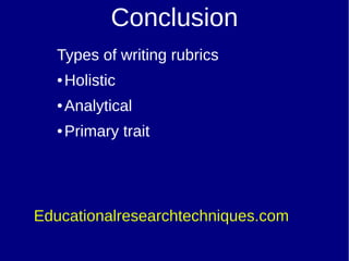 Types of Writing Rubrics | PPT