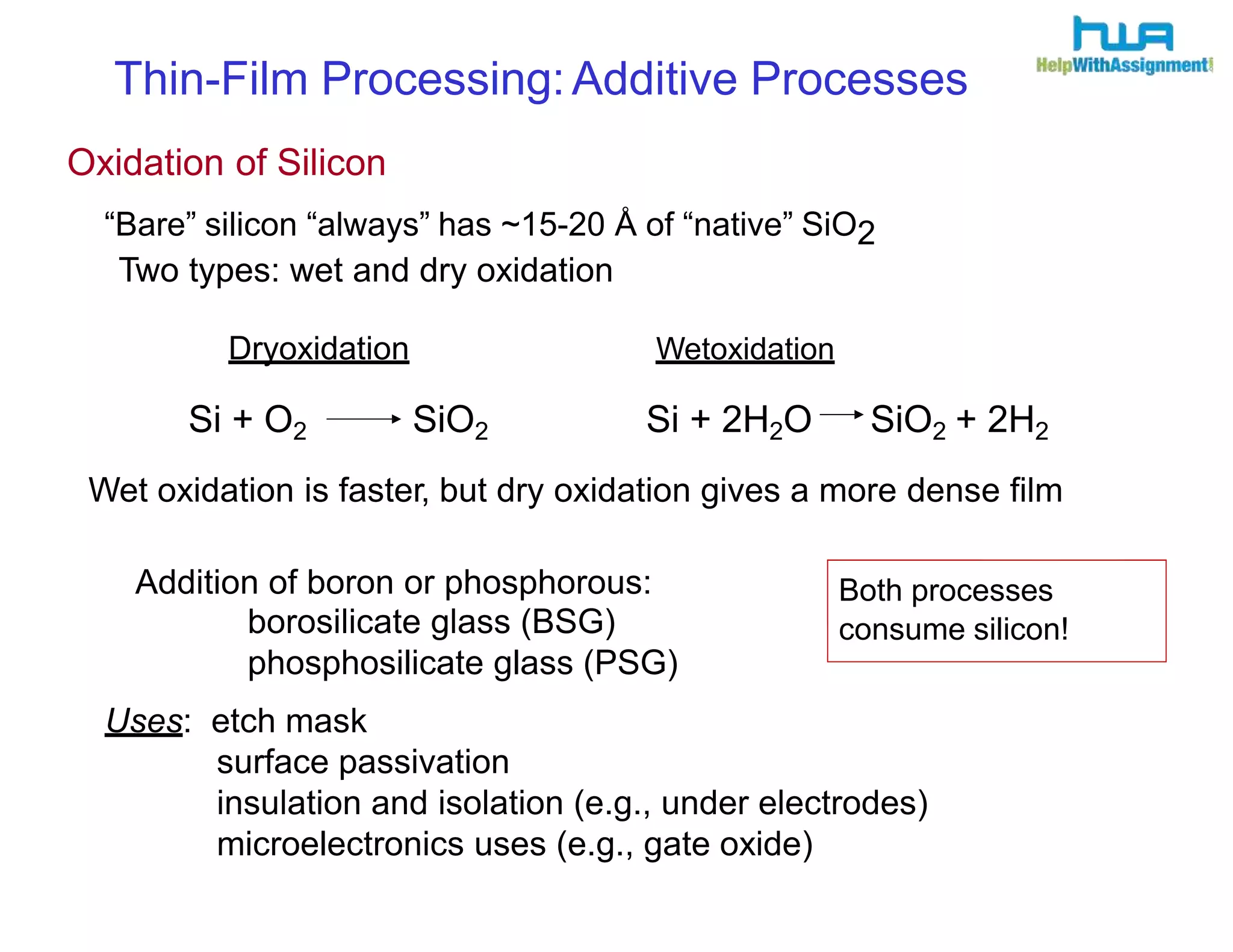 Microsystems Technologies- Thin-Film Processing | PPTX