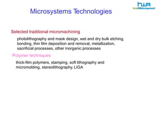 Microsystems Technologies- Thin-Film Processing | PPTX