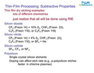 Microsystems Technologies- Thin-Film Processing | PPTX