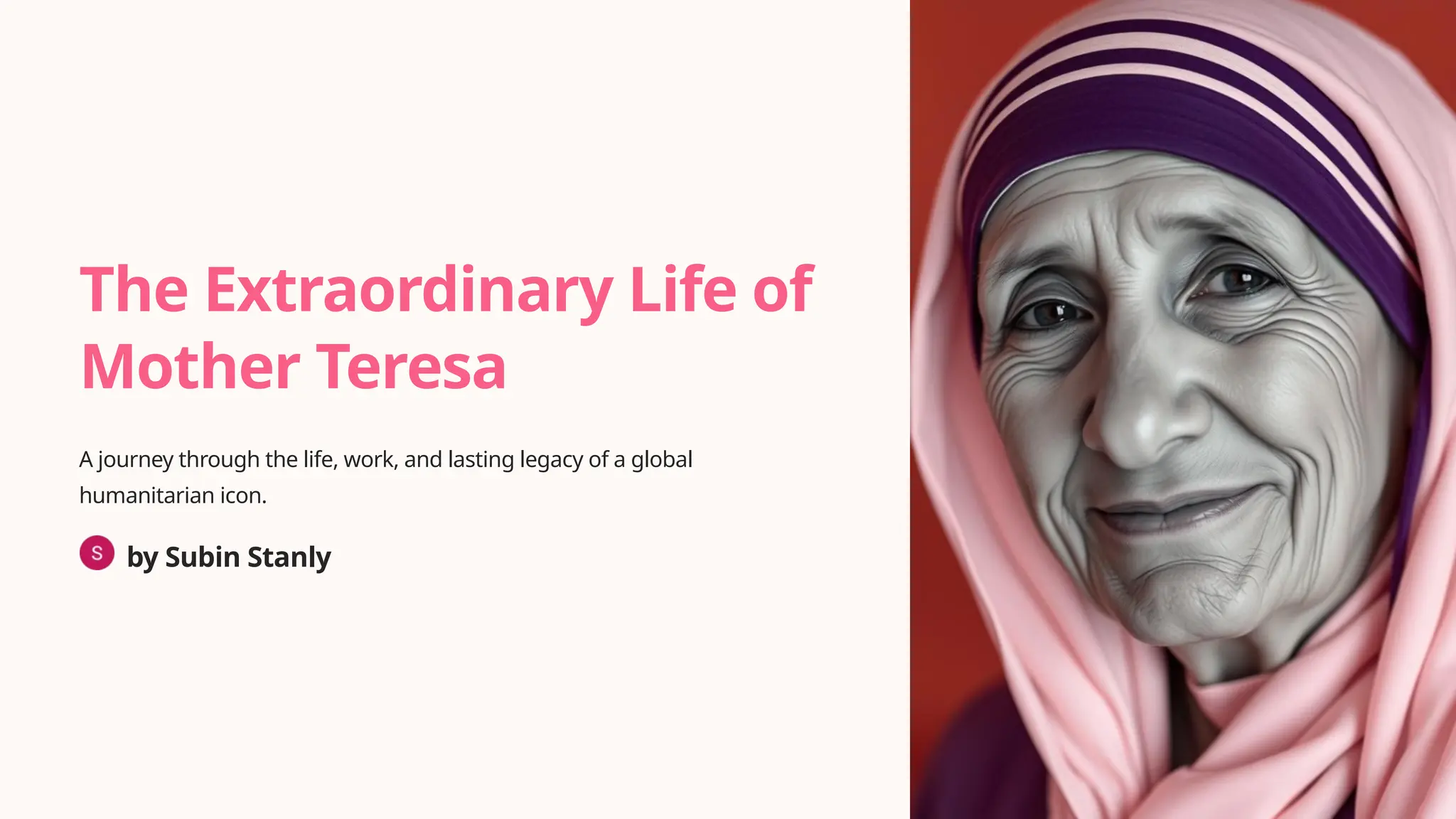 Mother Teresa AI generated inspiring ppt | PPTX