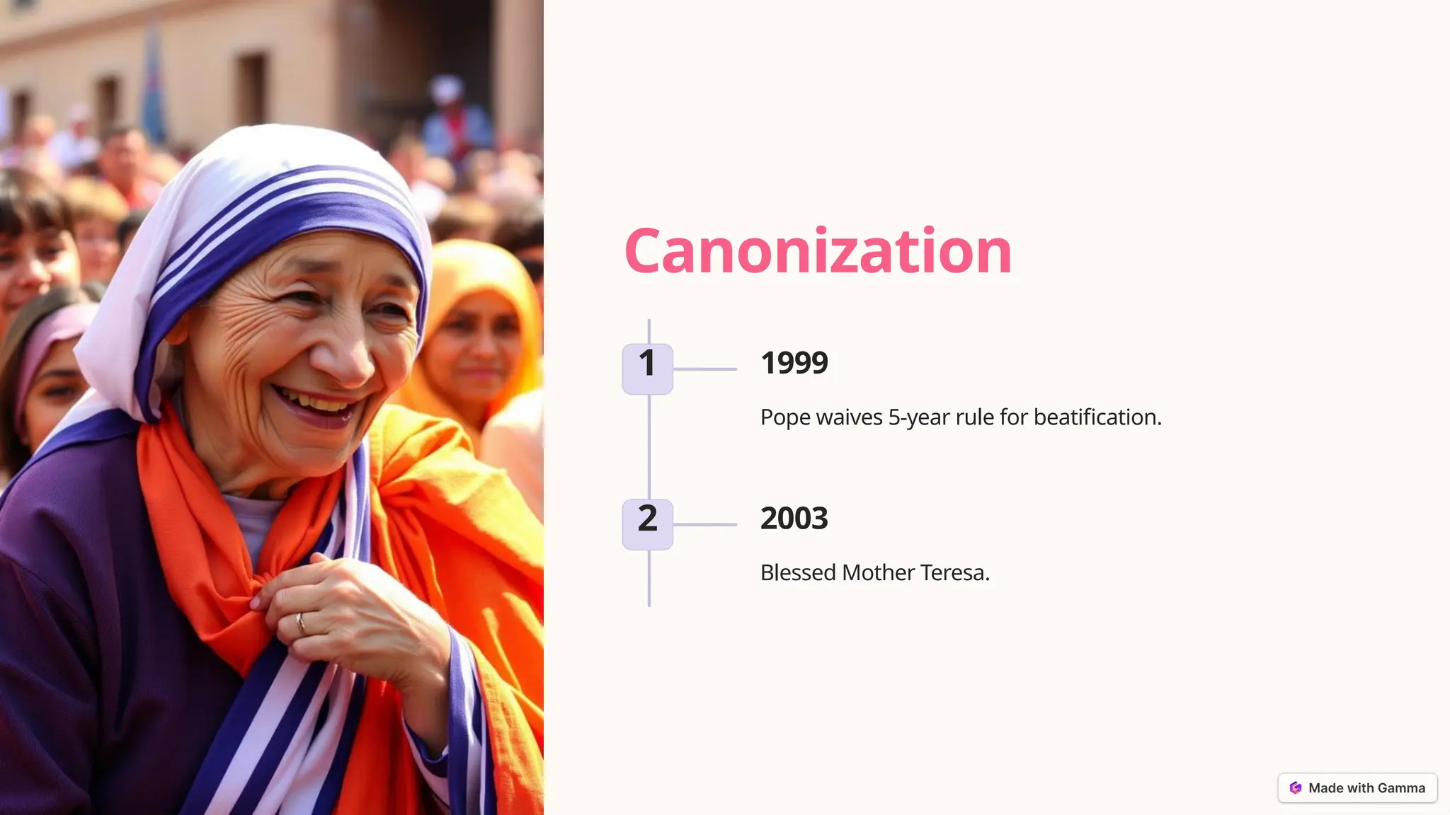 Mother Teresa AI generated inspiring ppt | PPTX