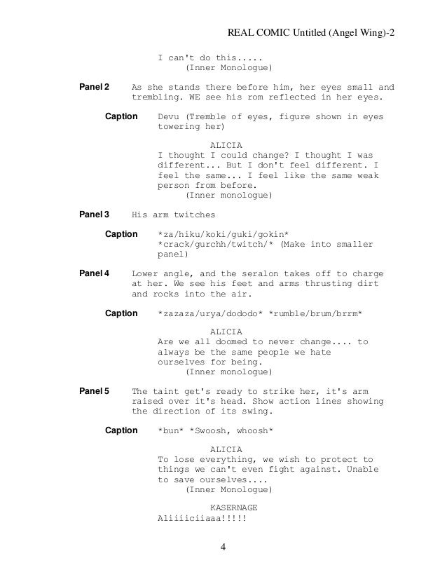 Untitled (angel wing) new chapter one rough draft script