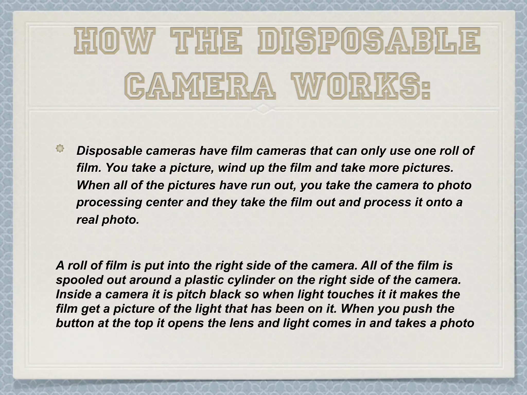 The Camera | PPT