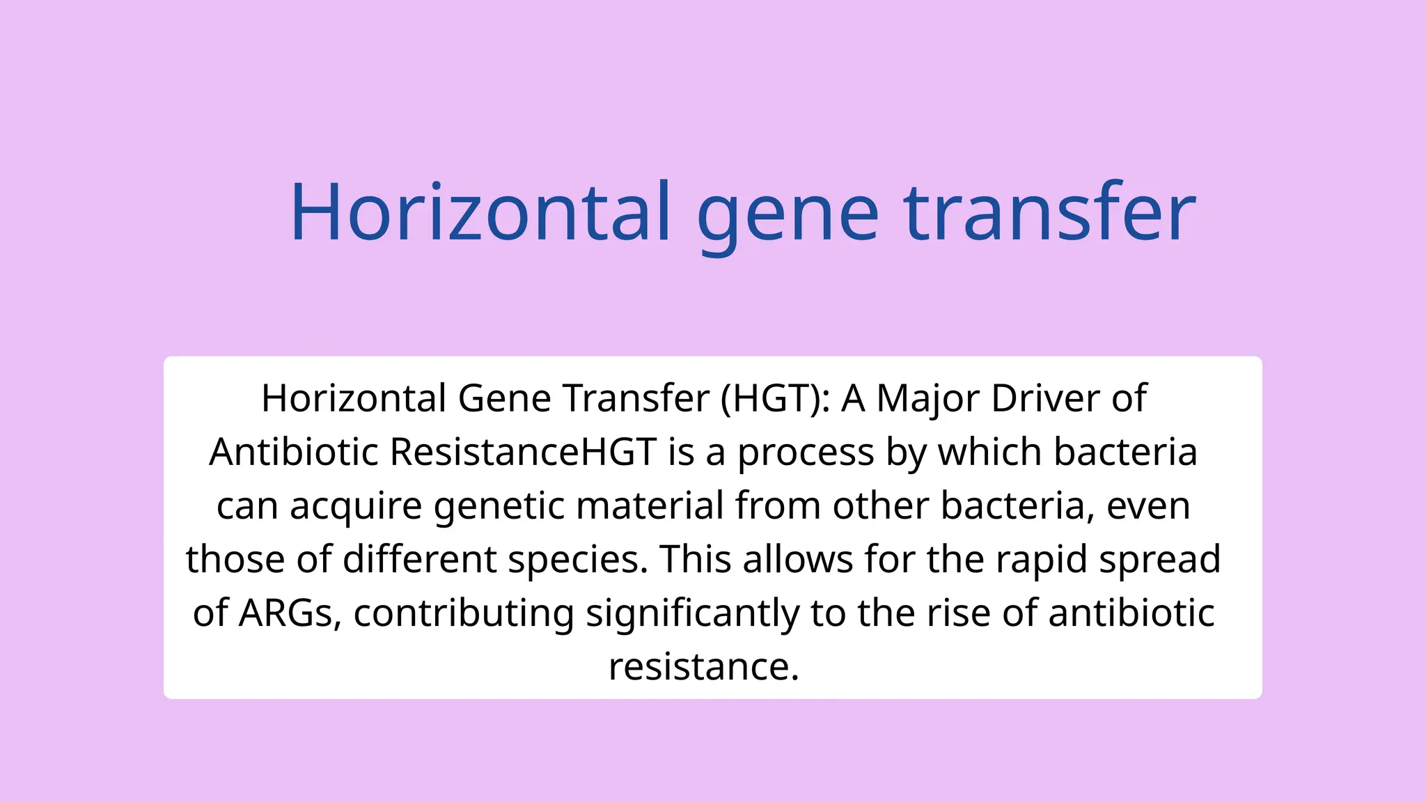 Antibiotic resistance gene and Horizontal gene transfer | PPT
