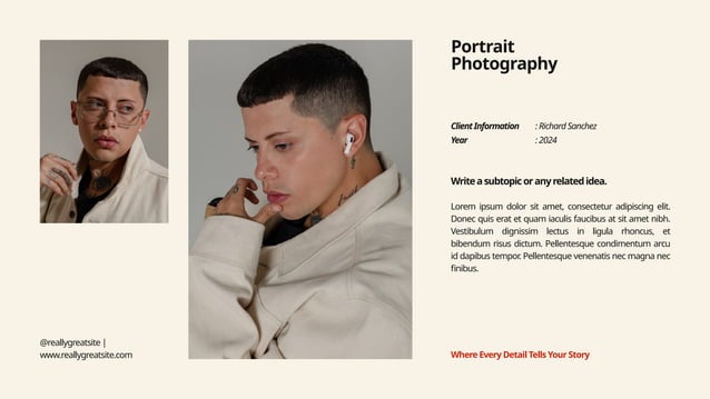 Example design template for photographers | PPT