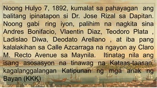 Katipunan and Sanduguan: Filipino Unity and Revolution History | PPTX