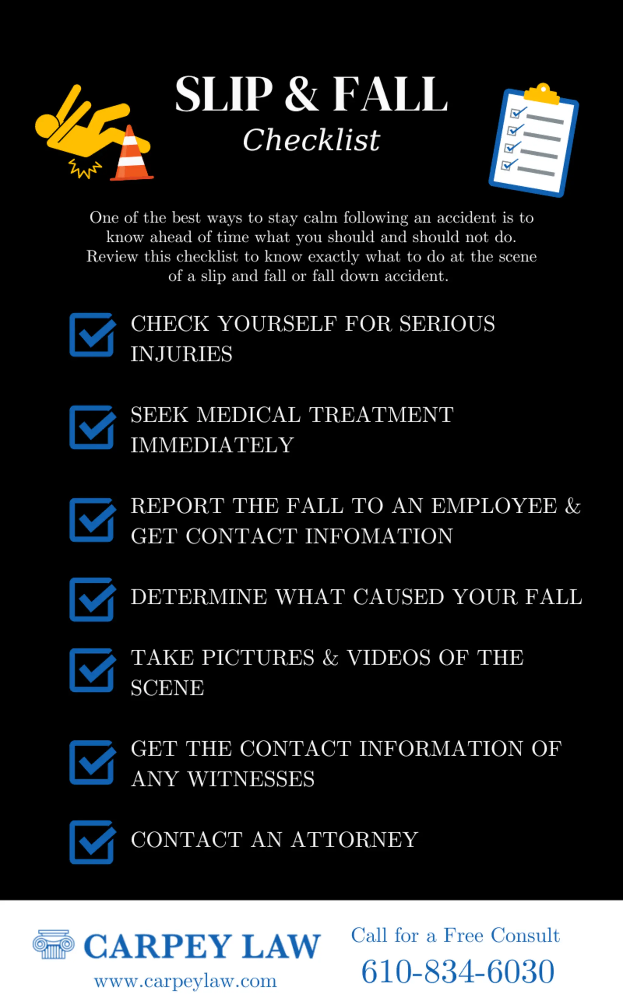 What is Slip and Fall Checklist - Carpey Law | PDF