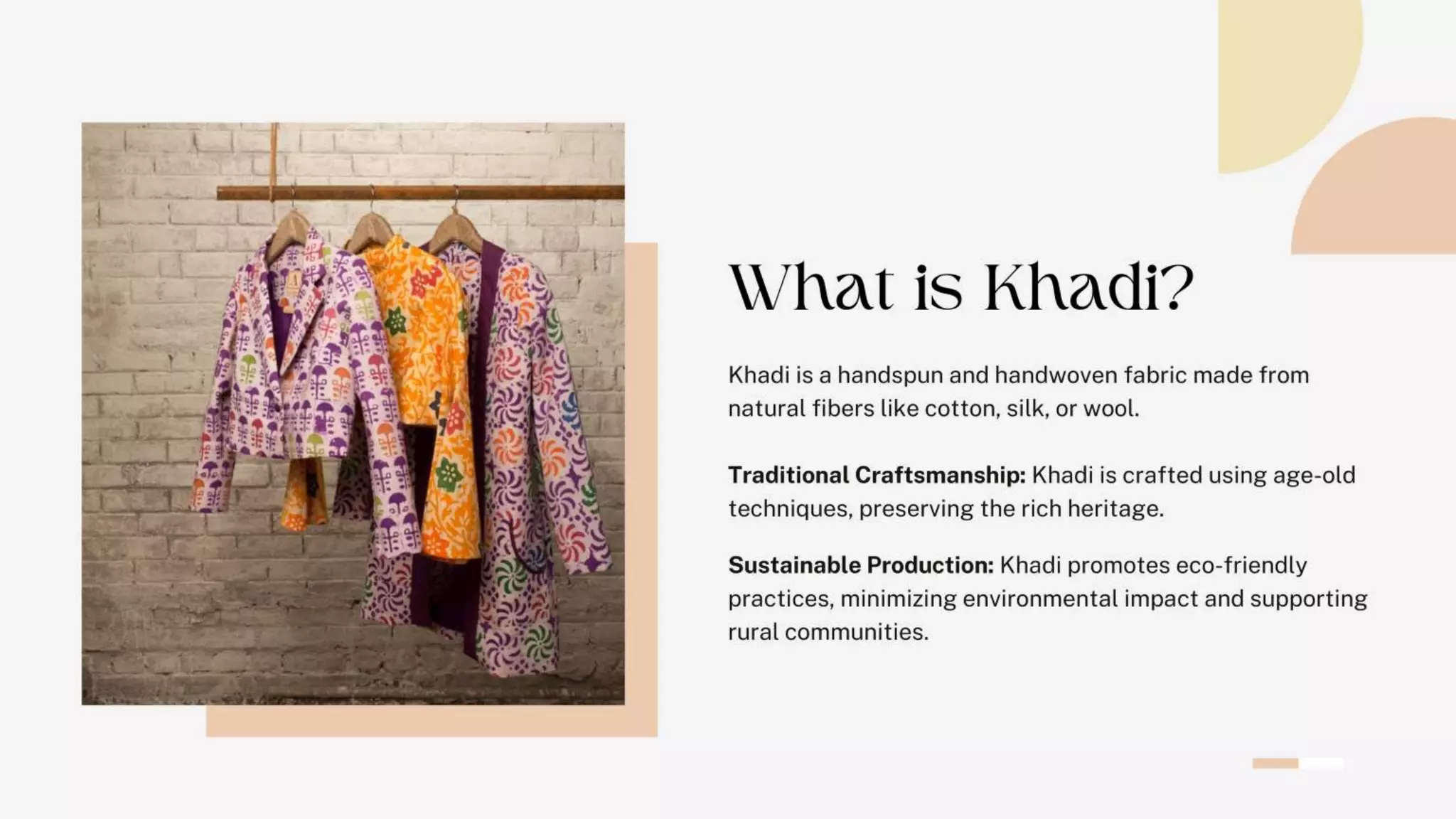 Timeless, Classic & Functional Khadi Clothing | PPT | Free Download