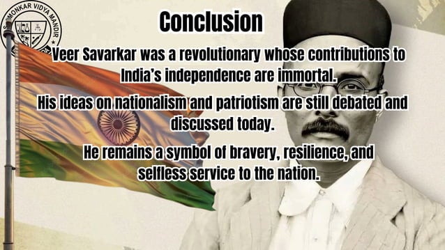 Vinayak Damodar Savarkar Punyatithi | ppt in pdf form | by Aarav Halankar| | PDF