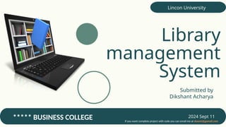 Library Management System (LMS 2018) Basic project with code | PPTX