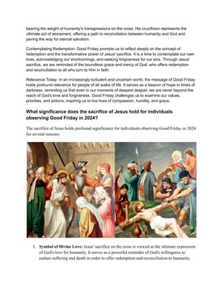 Contemplating Redemption: Good Friday 2024 and the Sacrifice of Jesus | PDF
